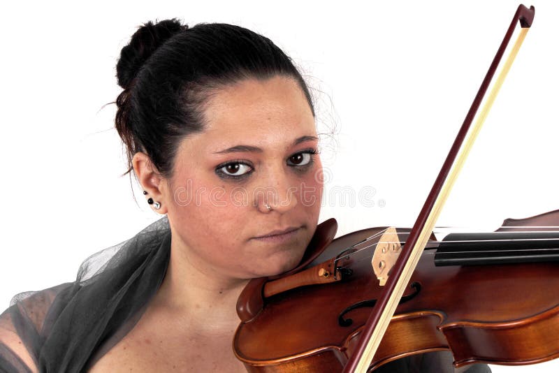 Lady playing violin stock photo. Image of white, music - 69911166
