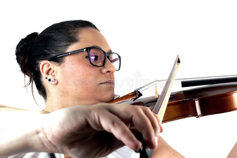 Lady playing violin stock photo. Image of white, music - 69911166