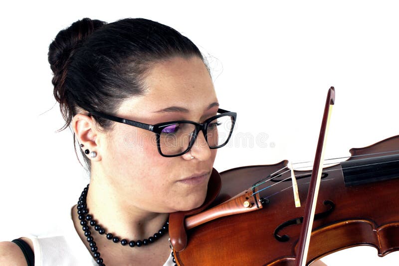 Lady playing violin stock image. Image of elegant, concert - 69911207