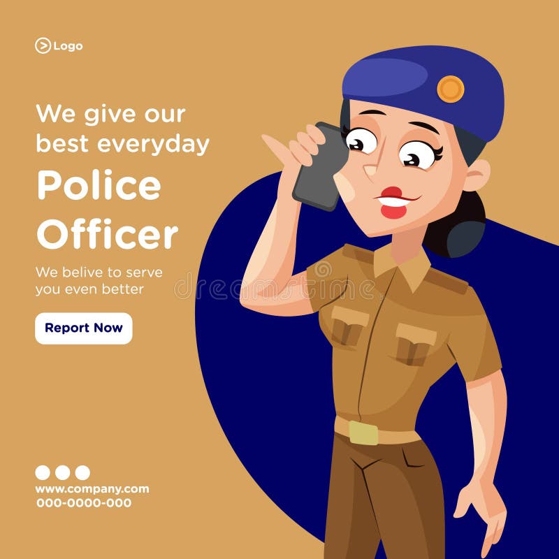 Lady Police of Banner Design Stock Vector - Illustration of government ...