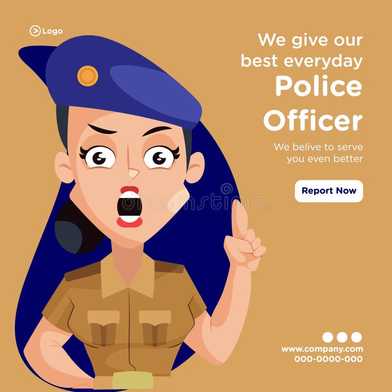Lady Police of Banner Design Stock Vector - Illustration of modern ...
