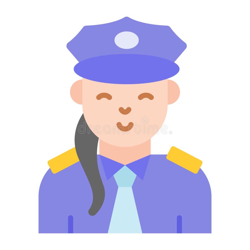 Lady Police Officer Avatar, Vector Design of Professional Worker Stock ...
