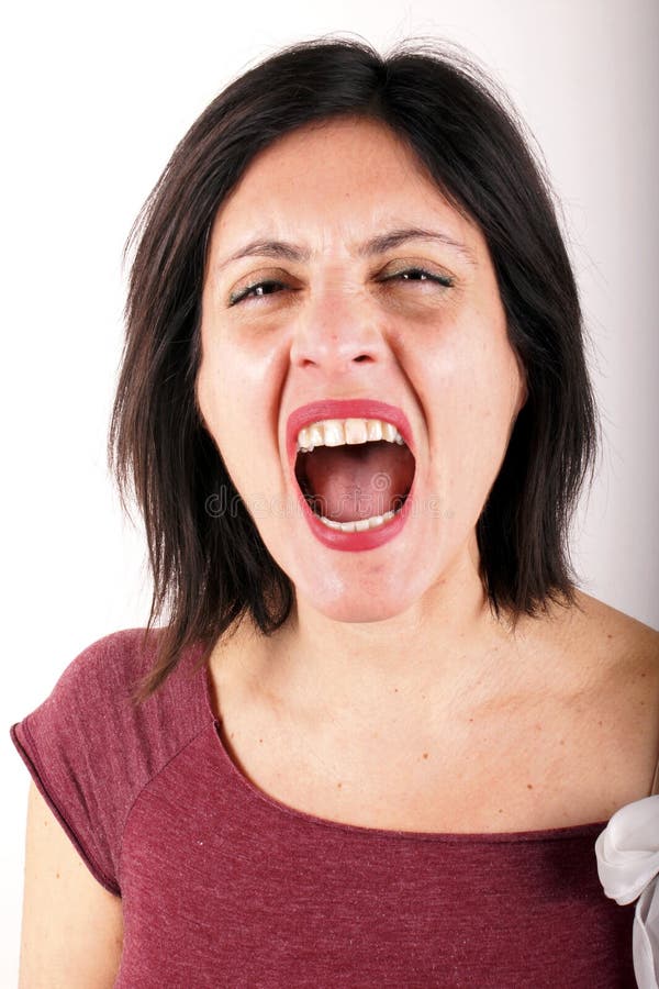 Screaming lady stock photo. Image of funny, head, portrait - 50669444