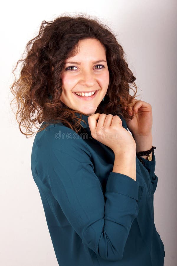 Lady portrait stock image. Image of hand, lifestyle, happy - 50809417