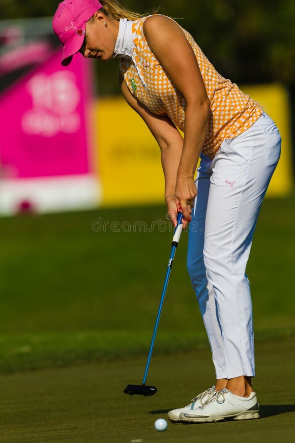 Lady Pro Golfer Top Swing editorial photography. Image of girl - 26099687