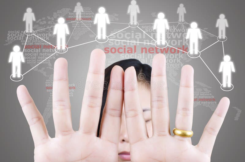 Social Network On The Grass Field. Stock Photo - Image of abstract ...