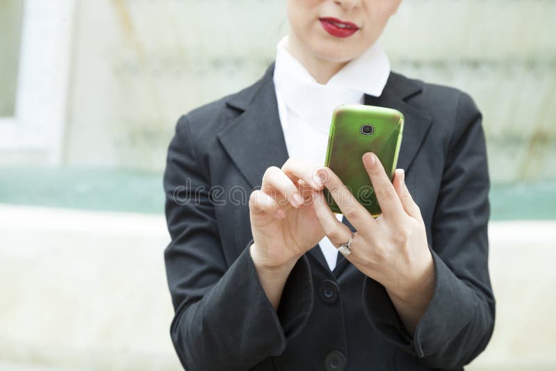 Lady Reading Sms stock photo. Image of reading, person - 41918804