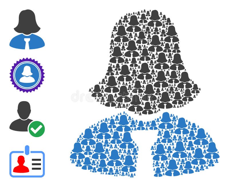 Lady Recursion Mosaic Of Self Items Stock Vector Illustration Of