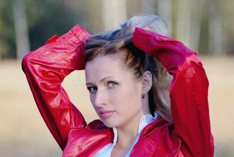 Lady in red stock image. Image of modern, beautiful, caucasian - 11147293