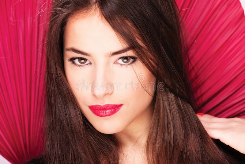 Lady in Front of Red Feather Stock Photo - Image of vogue, provocative ...