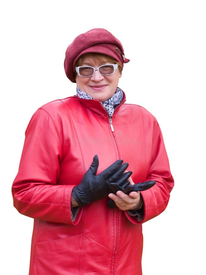 Lady in red stock image. Image of senior, mature, seventies - 6819001