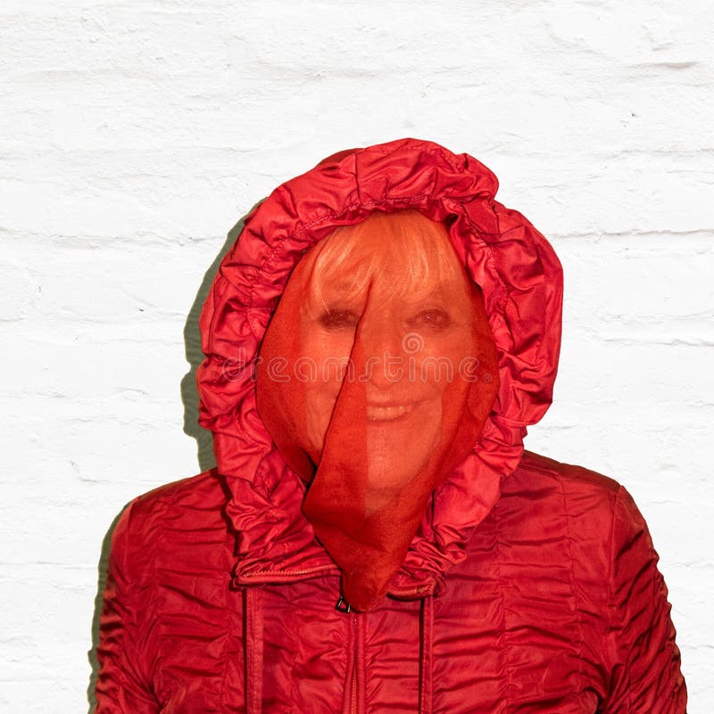Lady in Red with Covered Face Stock Photo - Image of covered, white ...