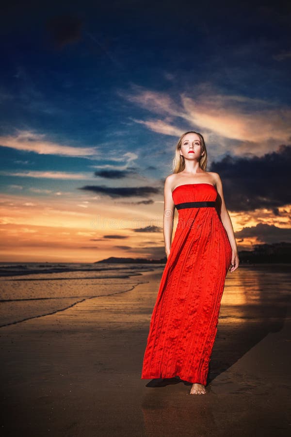 Lady in red stock image. Image of beautiful, hainan, beauty - 49643109