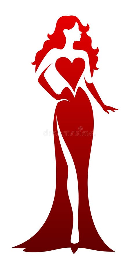 Lady in red stock vector. Illustration of diva, background - 177519837