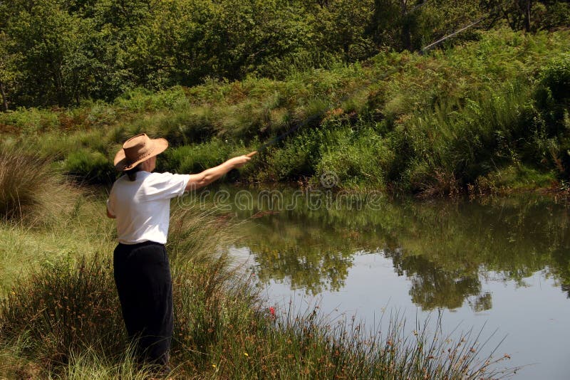 Lady river fishing stock photo. Image of fish, relax, grass - 808136