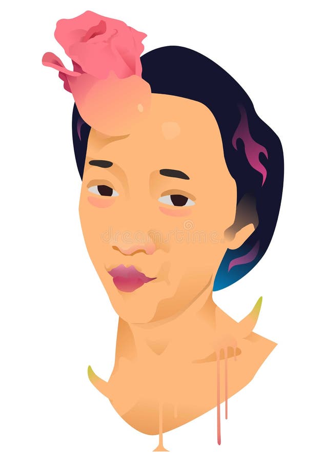 Lady Rose Mascot Logo Design Vector with Modern Illustration Stock ...