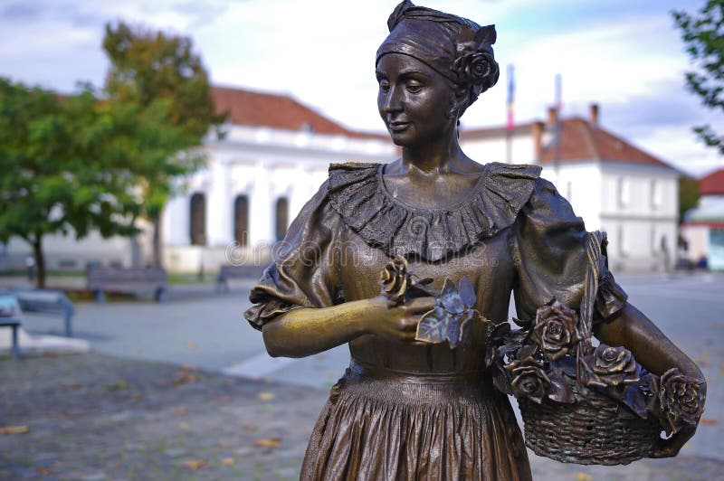 Lady with roses statue stock photo. Image of statue, iulia - 79561188