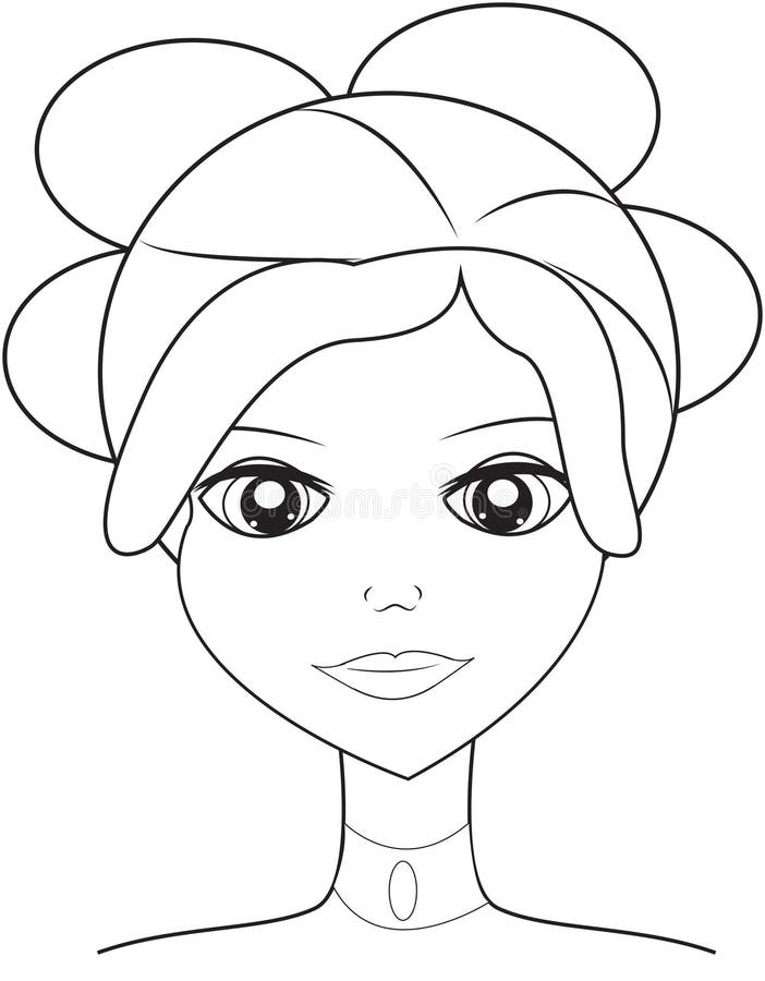 Lady s face coloring page stock illustration. Illustration of elements ...