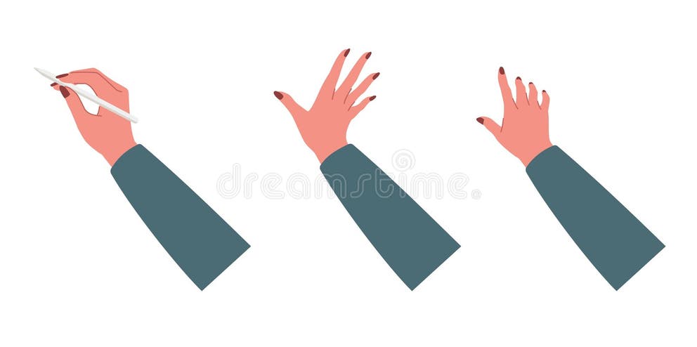 A Woman Hands with Long Nail and Sleeve Hands Using Smartphone, Stylus ...