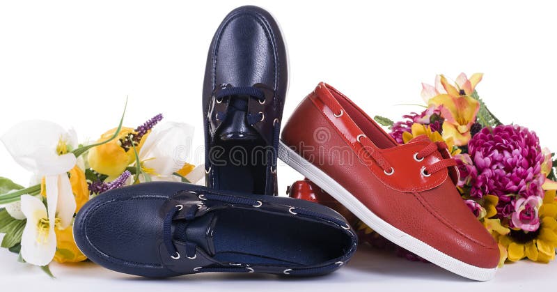 Lady S Shoe Decorated with Flowers Stock Photo - Image of celebration ...