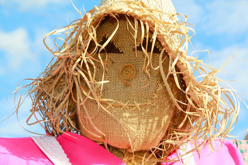 Lady Scarecrow stock image. Image of fall, burlap, straw - 16172367
