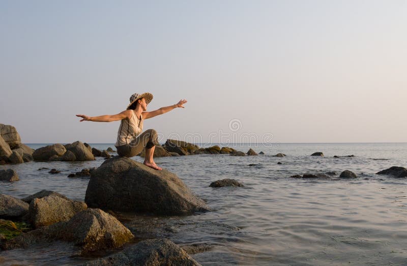Lady and sea. stock photo. Image of life, married, holiday - 1947720