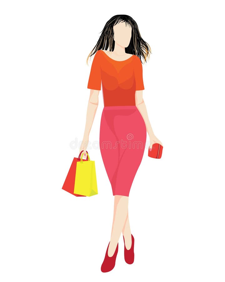 Lady shape stock vector. Illustration of paper, shoulder - 87711430