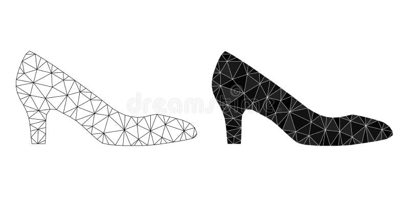 Lady Shoe Triangle and Mesh Icon Stock Illustration - Illustration of ...
