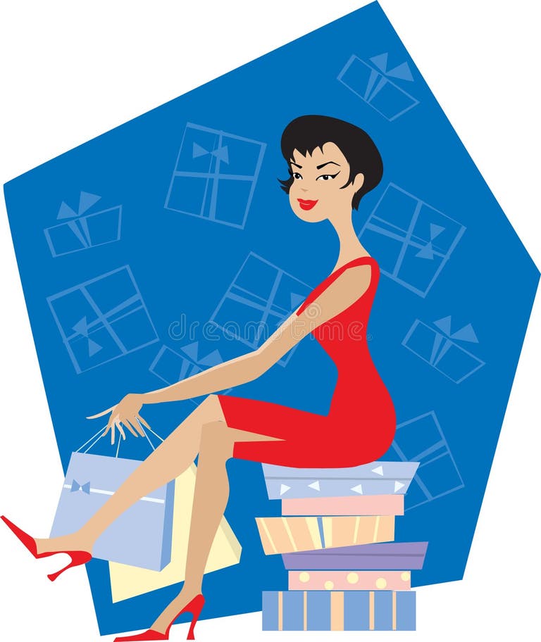 Lady Shopping Stock Illustrations – 45,601 Lady Shopping Stock ...