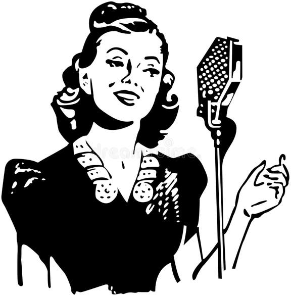 Lady Singer stock vector. Illustration of playing, women - 42096748