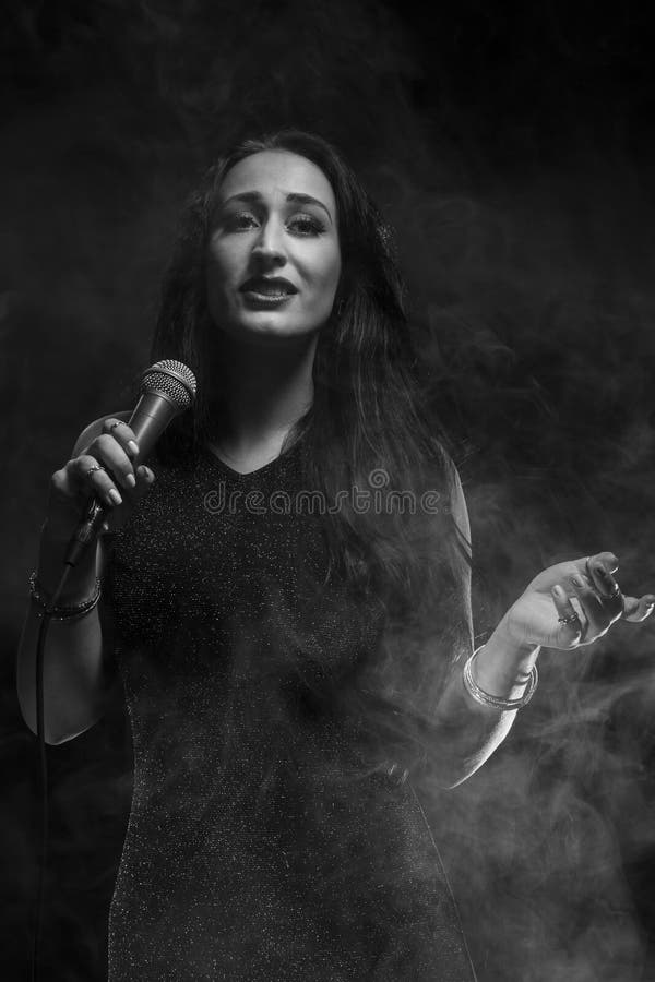 Lady Singer stock image. Image of woman, country, female - 54593119