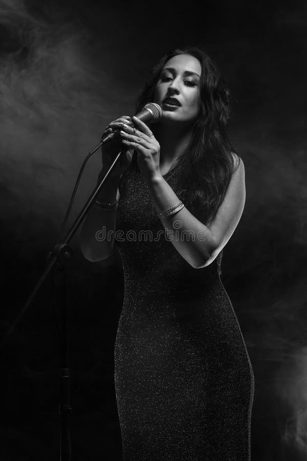 Lady Singer stock photo. Image of singer, singing, standing - 54593132