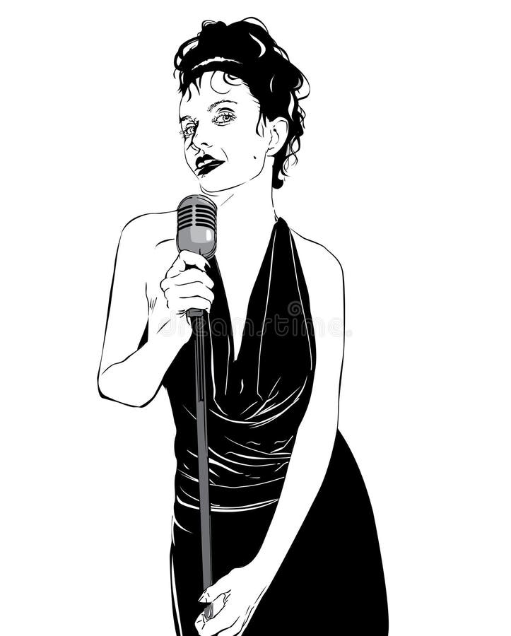 Lady Singer in the Kakaoke Bar Stock Vector - Illustration of diva ...