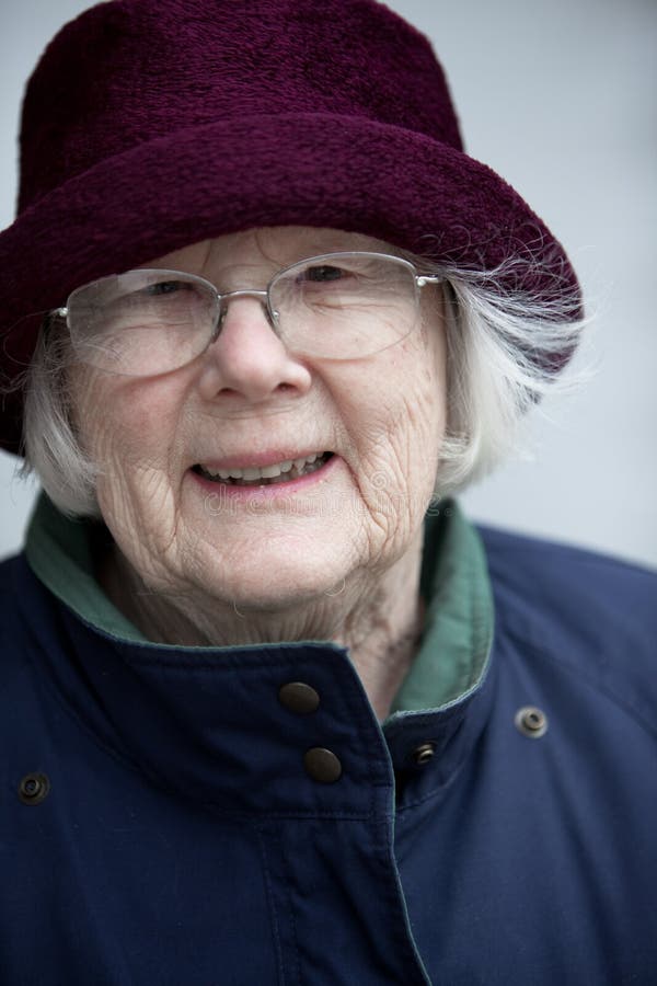 Old lady in vintage hat. editorial stock photo. Image of glasses ...
