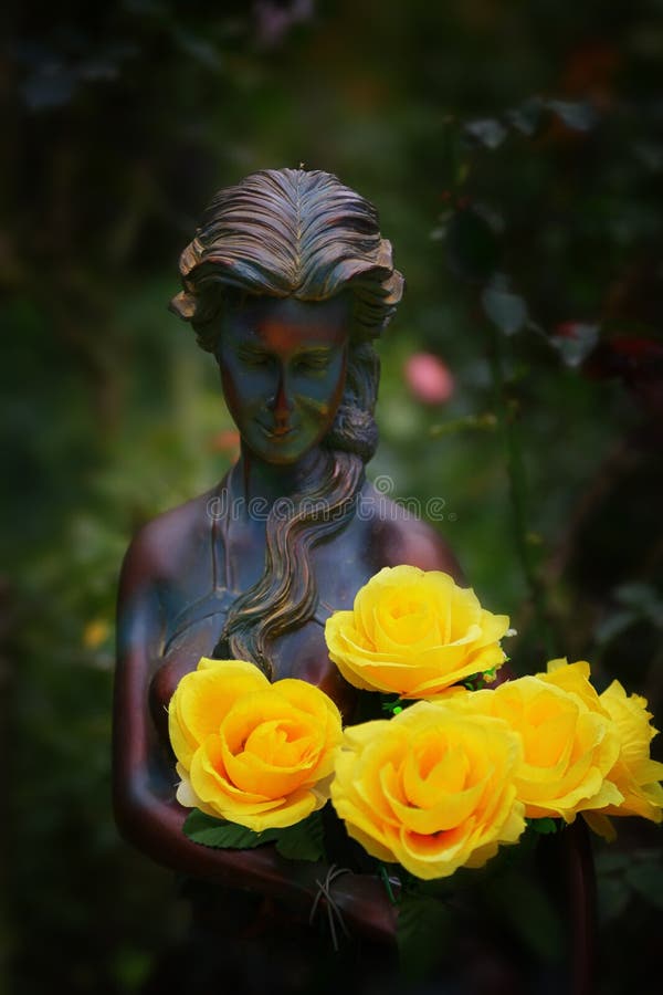 Lady Statue stock image. Image of lady, garden, plant - 45358653