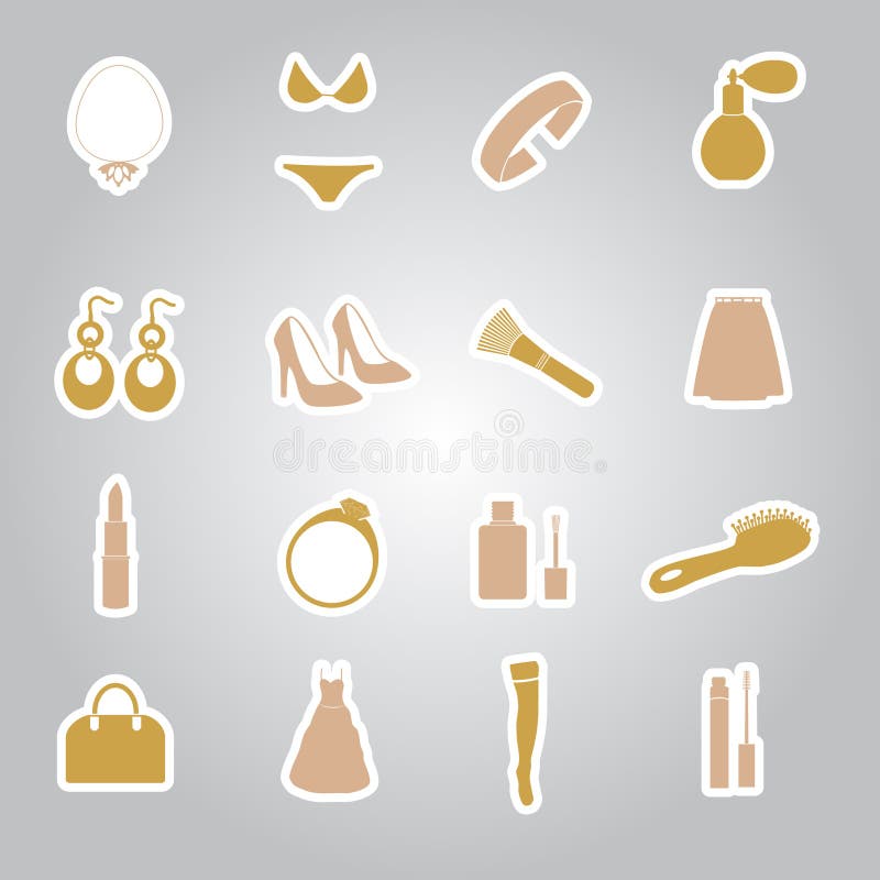 Lady Stuff Needs Stickers Eps10 Stock Vector - Illustration of ...