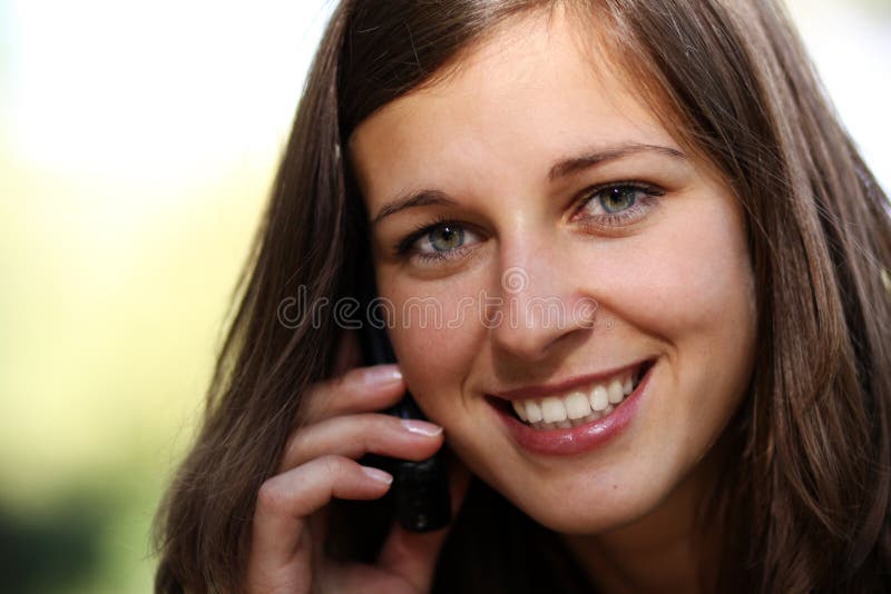 Lady Talking on Mobile Phone Stock Photo - Image of cellular ...