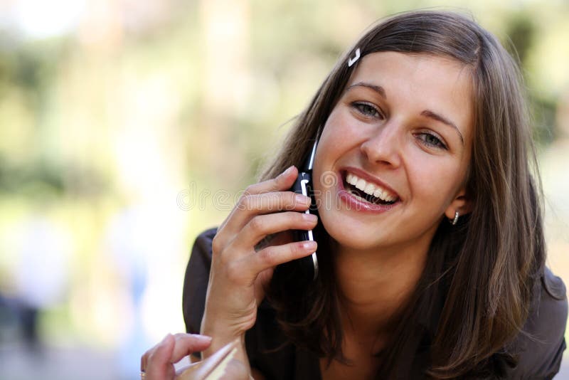 Lady Talking on Mobile Phone Stock Image - Image of mobile, caucasian ...