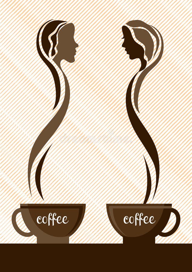 Lady Talking To Each Other during Coffee Session. Stock Vector ...