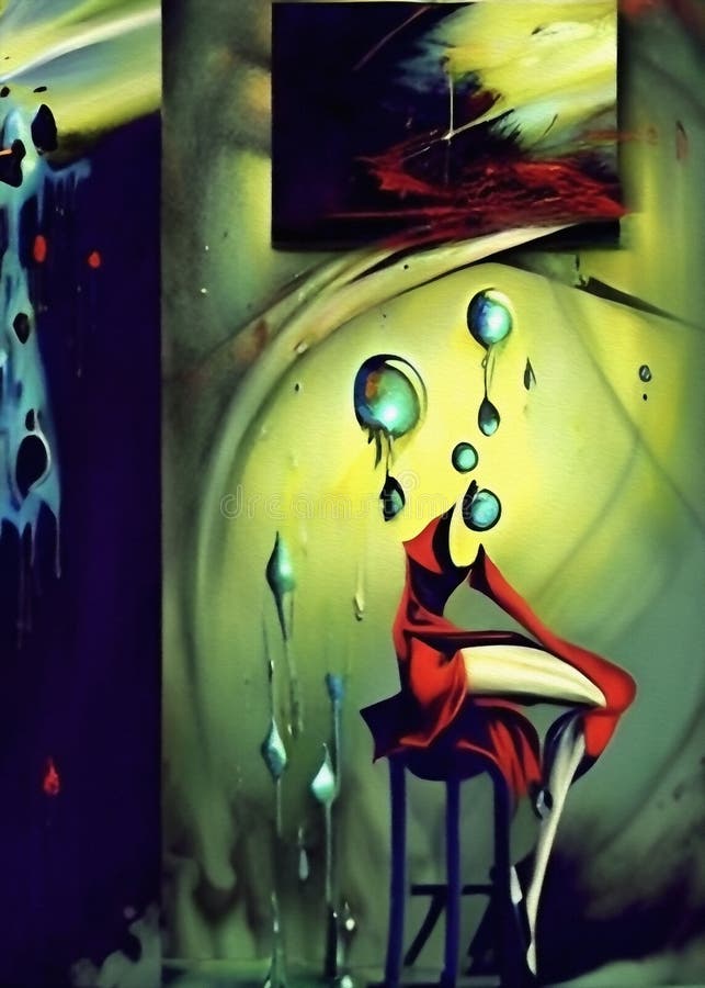 Lady of Tears stock illustration. Illustration of painting - 278105692