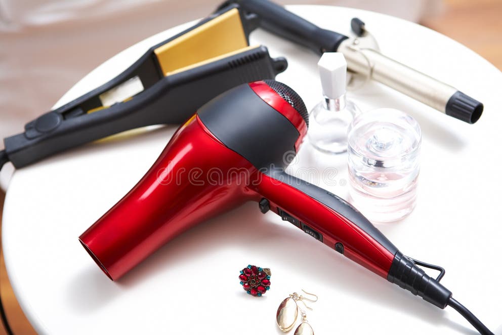 Lady toiletries stock photo. Image of bottle, brushing - 12499876