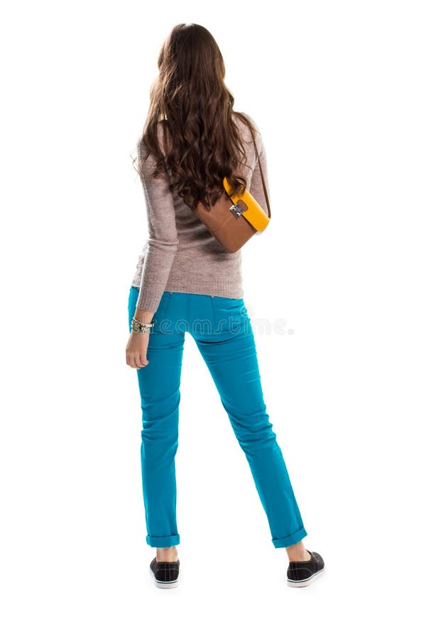 170 Back View Woman Leather Pants Stock Photos - Free & Royalty-Free ...
