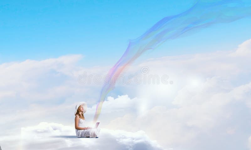 Lady using laptop stock photo. Image of inspiration, female - 60082694