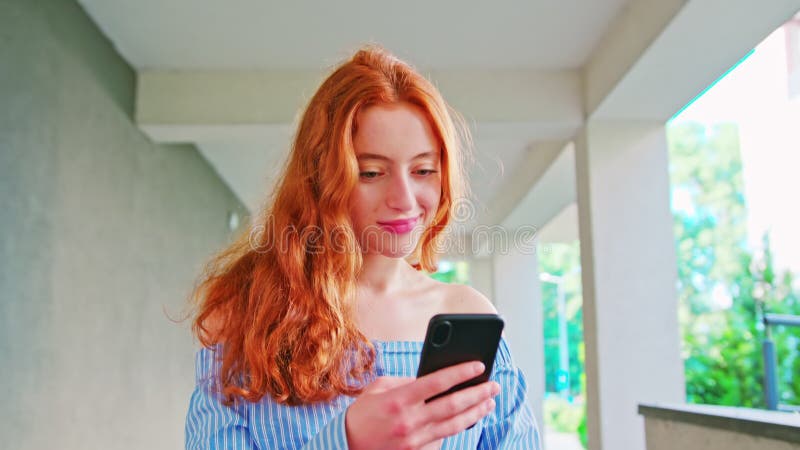 Lady Using a Phone Indoors stock photo. Image of call - 153558928