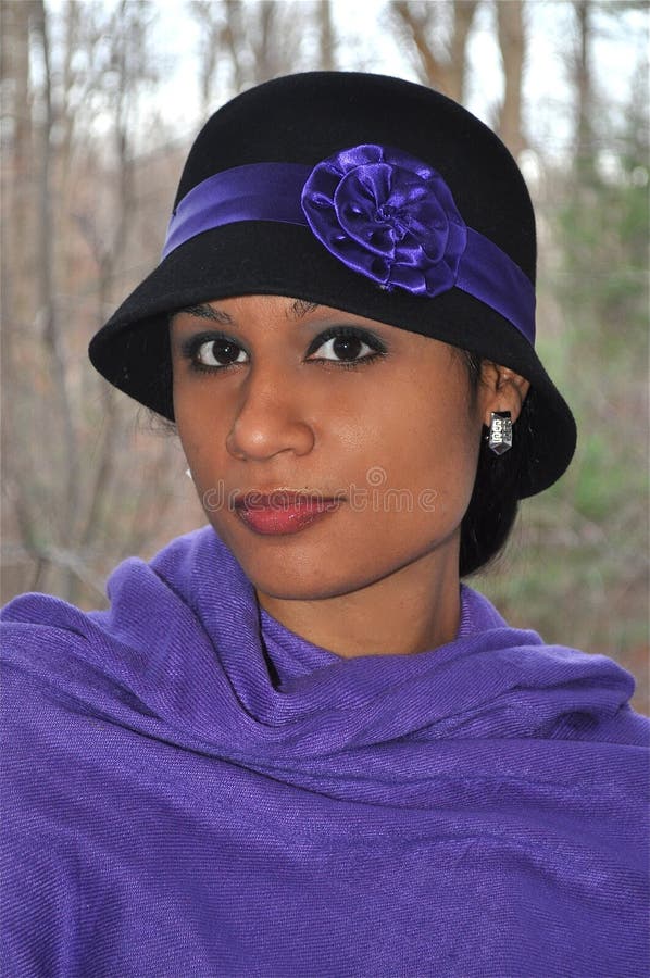 Lady in Violet stock image. Image of cute, bright, brown - 37041129