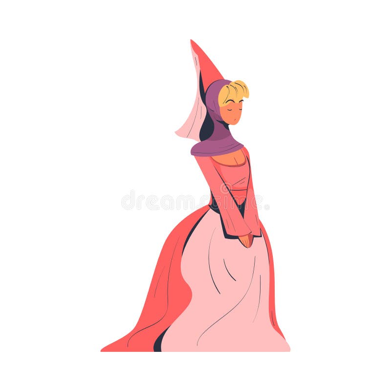 Lady-in-waiting or Court Lady from Middle Ages Vector Illustration ... Lady-in-waiting or Court Lady from Middle Ages Vector Illustration ...