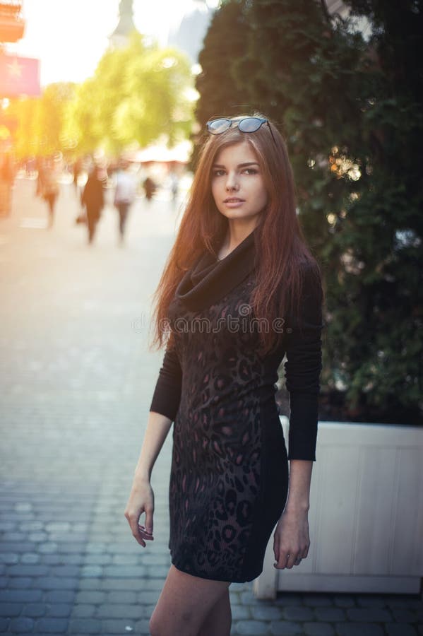 Lady for a walk stock photo. Image of beauty, glamour - 73508594