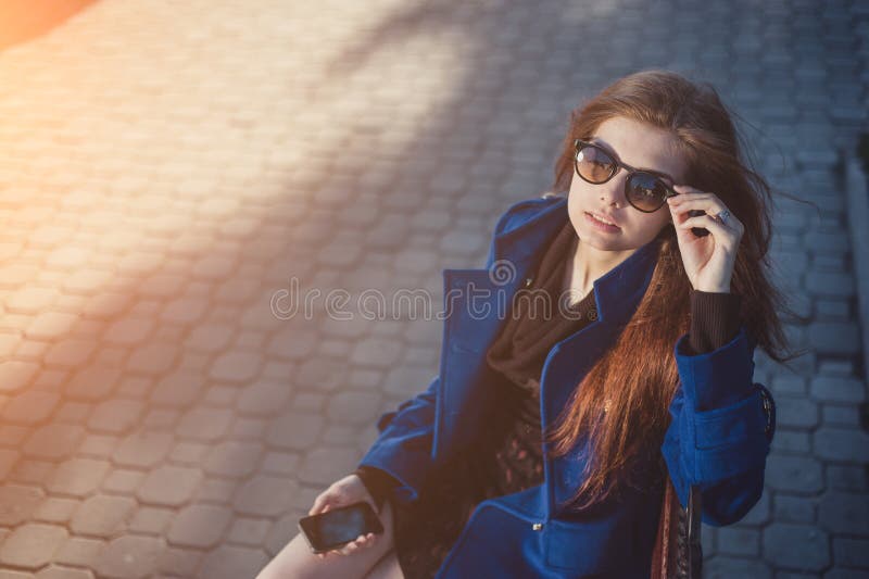 Lady for a walk stock image. Image of connection, city - 73508747