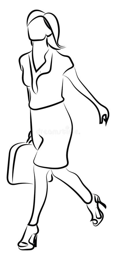 Lady Walking, Illustration, Vector Stock Vector - Illustration of smart ...