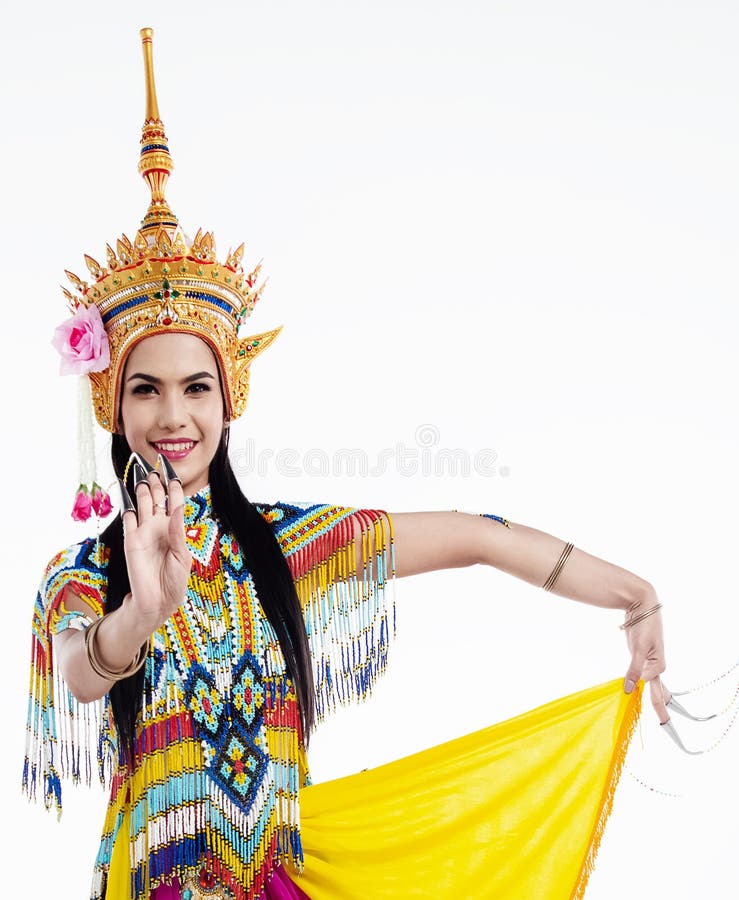 The Lady is Wearing Southern Thai Classical Dancing Suit Stock Photo ...